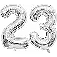 Amazon.com: Silver 23 Number Balloons, 40 Inch Giant Number 23 Balloons ...