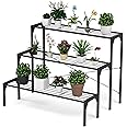 Amazon.com : Giantex 3 Tiers Metal Plant Stand, Ladder Flower Pots ...