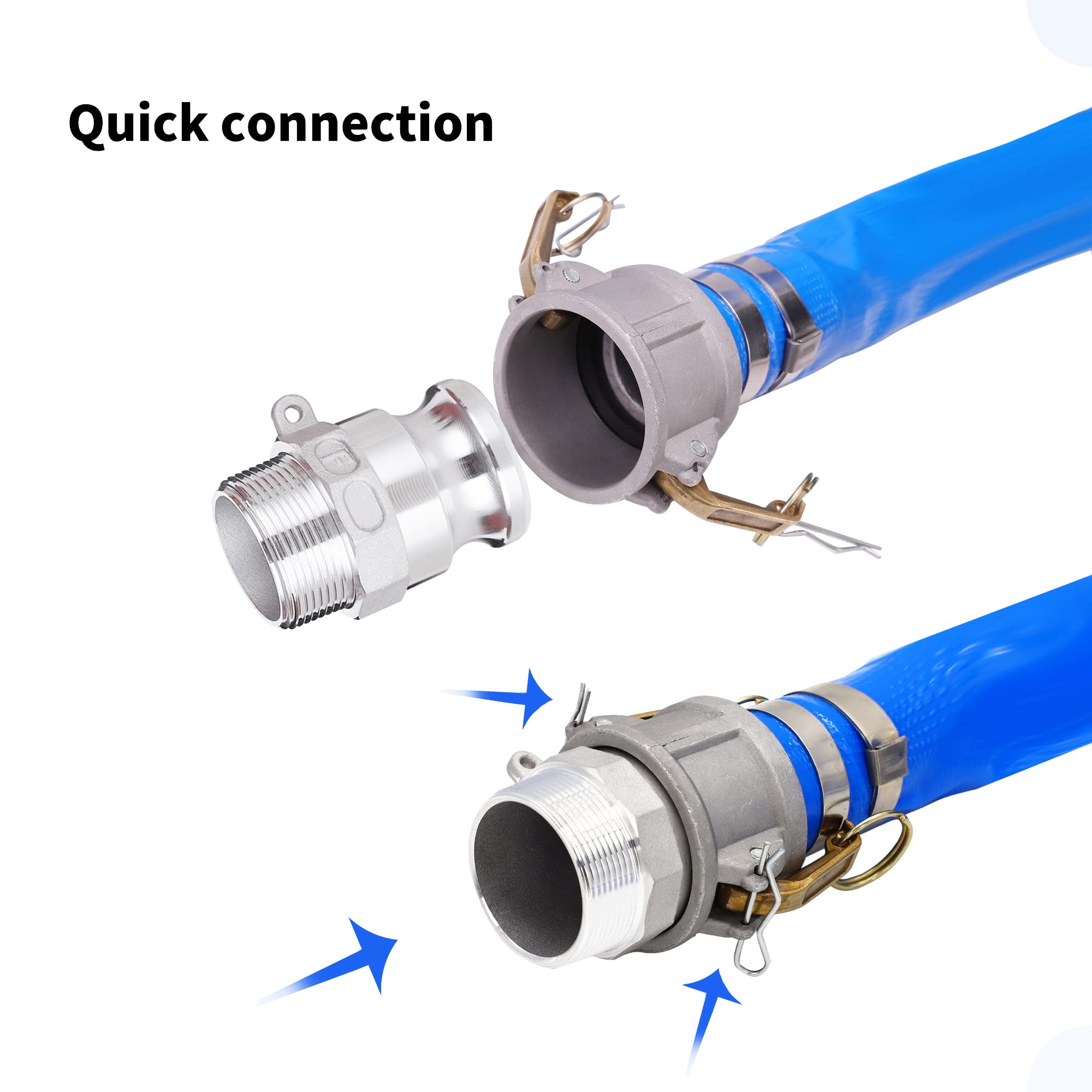 Mua 2" x 50ft PVC Lay Flat Discharge Hose With Aluminum Camlock C & E ...