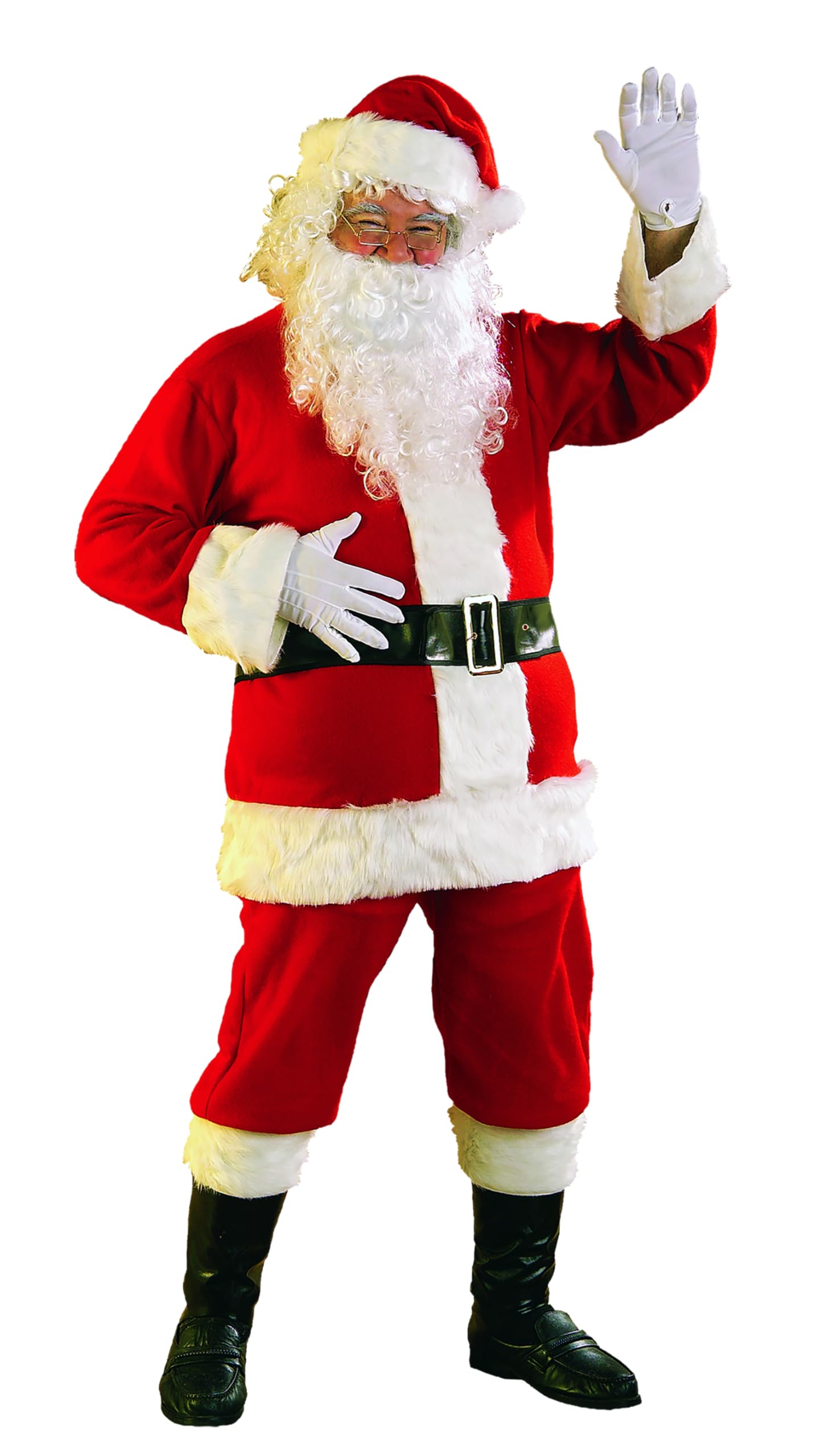 Rubies mens Bright Red Flannel Santa Suit With Gloves Adult Sized ...