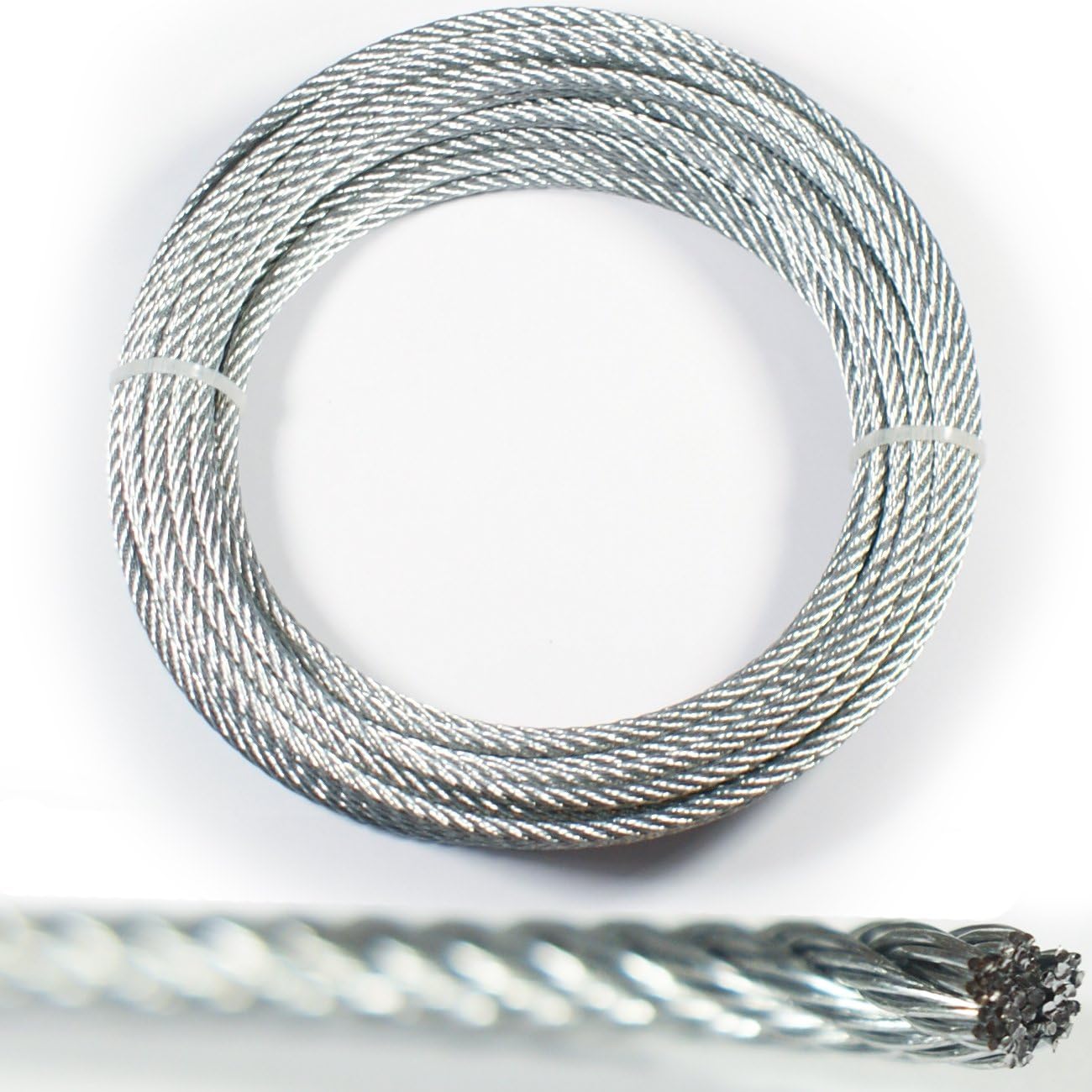 30m – 2mm Wire Rope Lashing Cable – Zinc Plated Steel: Amazon.co.uk ...