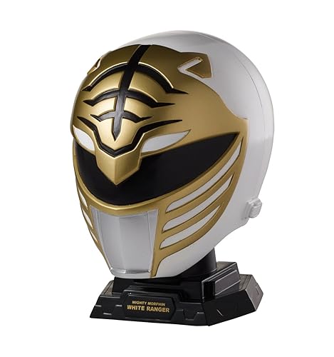 Power Rangers Legacy Mighty Morphin White Ranger Helmet Display Set in ...