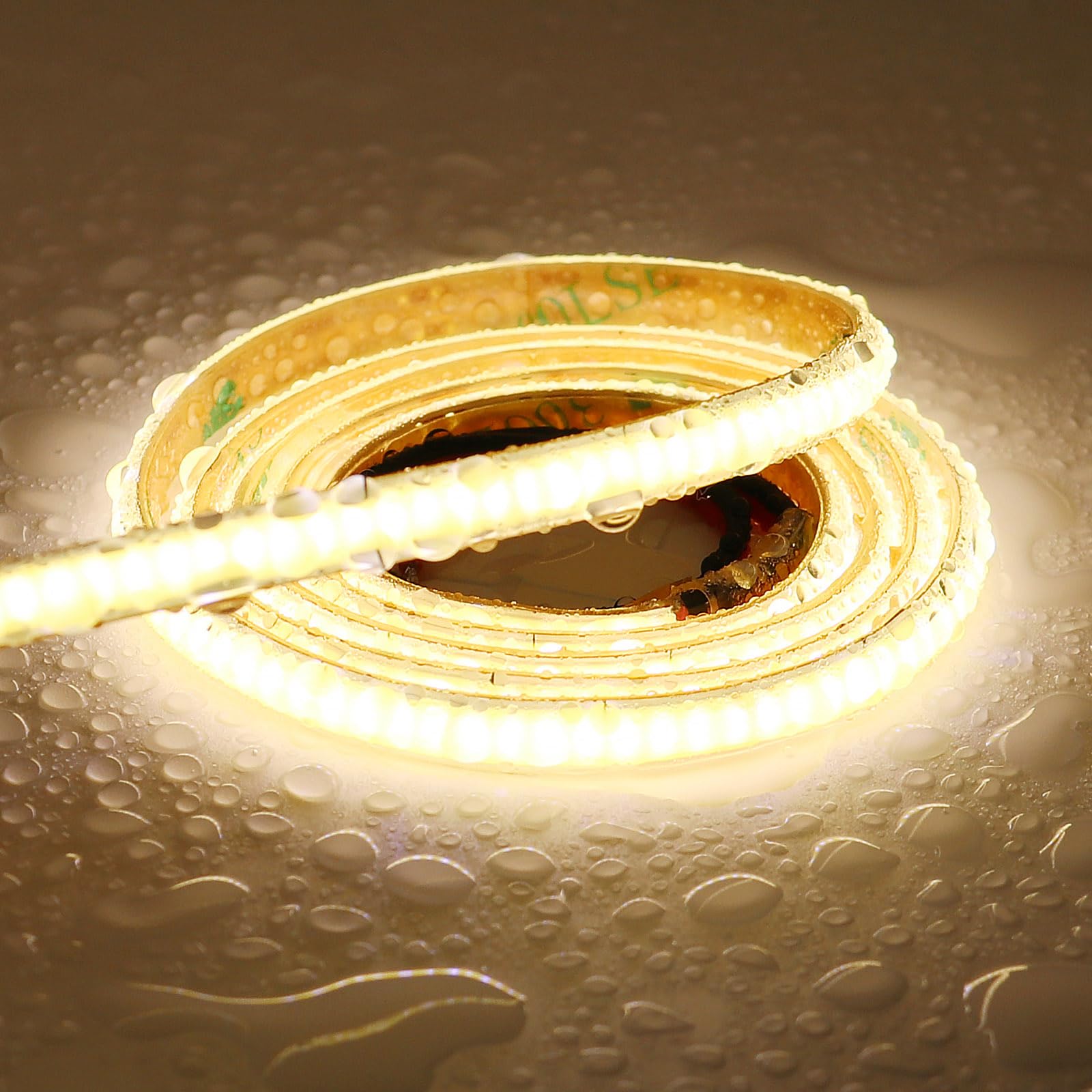 TOPAI 12V Thin 5mm COB LED Strip Waterproof 4000K Natural White 16.4ft Bright CRI>90 Uniform ...