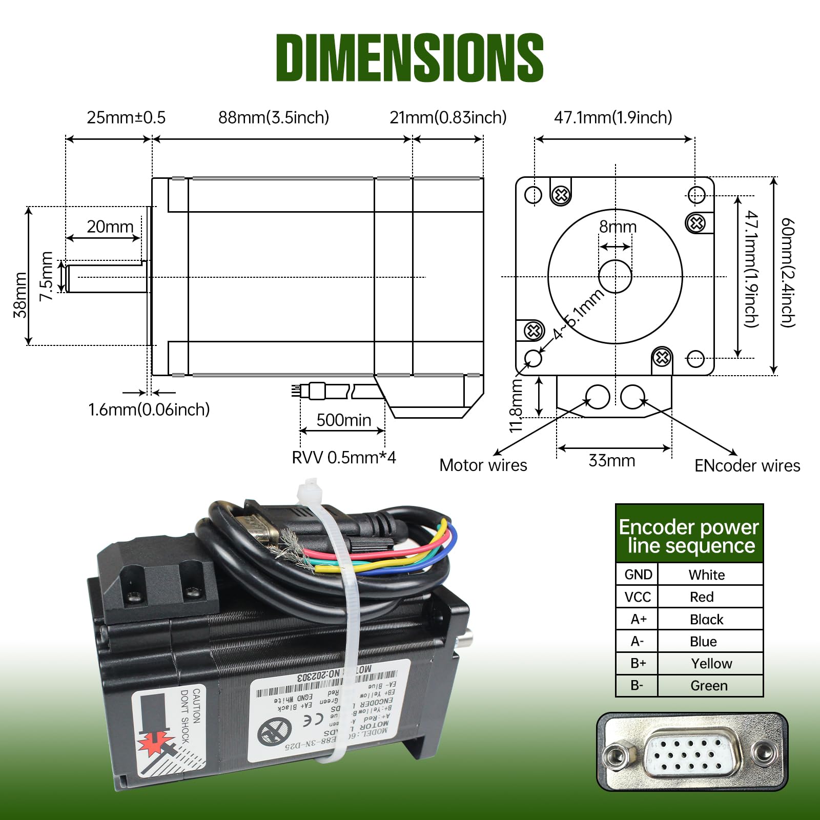 Mua RATTMMOTOR Nema24 3N.m Closed Loop Stepper Motor 88mm 5A,2HSS60 Hybrid Motor Driver 24-50V ...