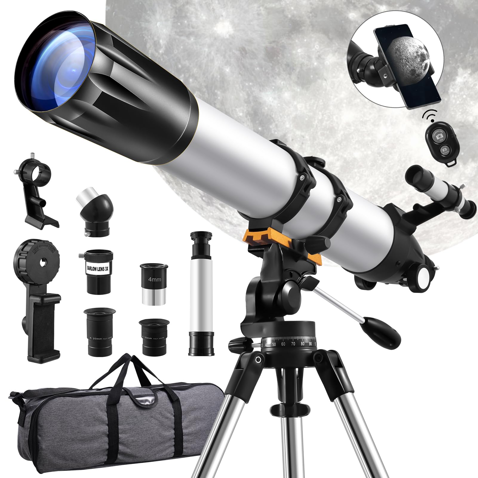 Telescope,90mm Aperture 900mm Professional Refractor Telescope ...