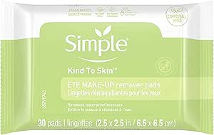 Simple Kind to Eyes Eye Makeup Remover Pads, 30 ct