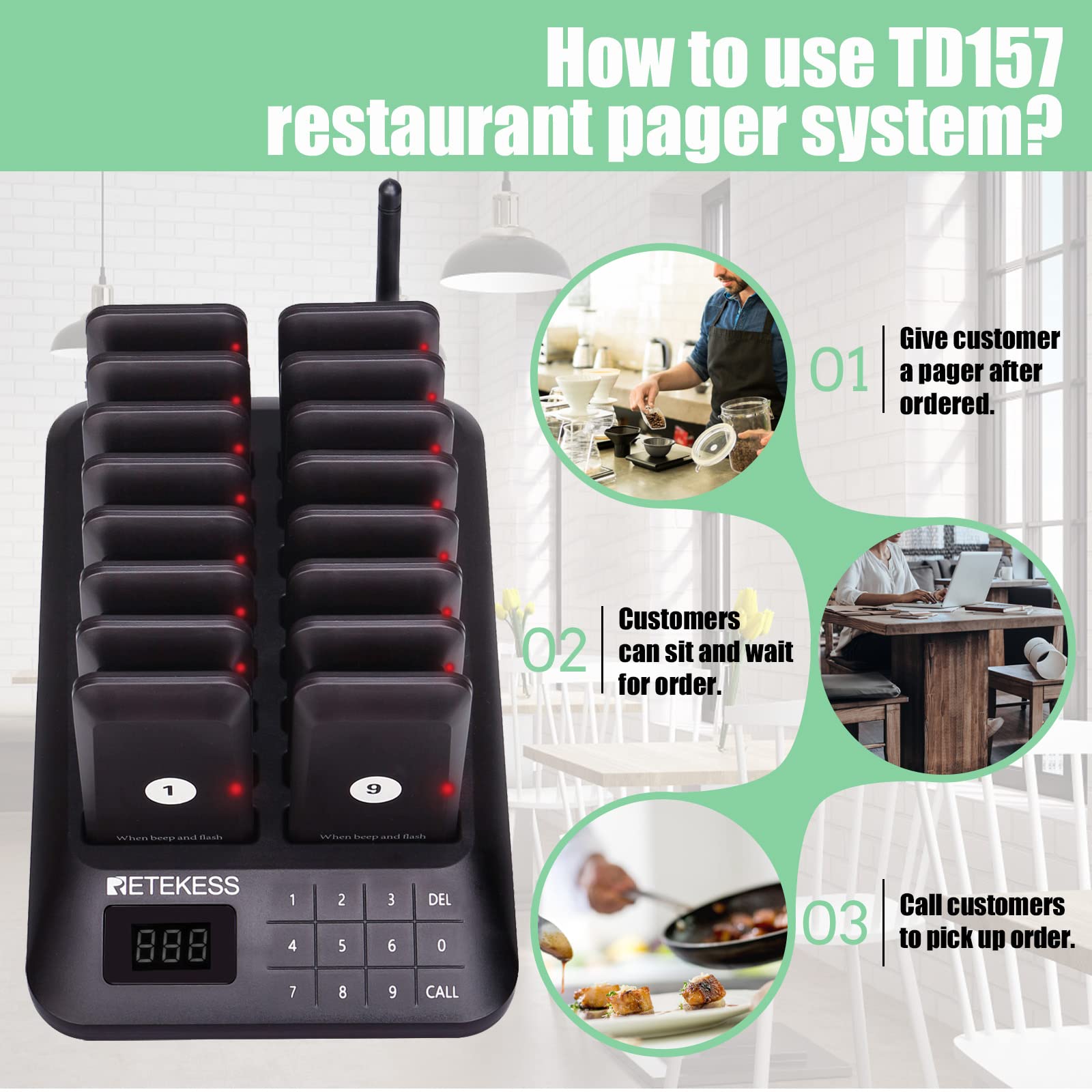 Mua Retekess TD157 Restaurant Pager System, Pagers for Restaurants ...