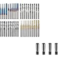 Genmitsu 40pcs End Mills CNC Router Bits + 4pcs Router Collet Adapter ...