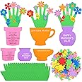 Amazon.com: 12 Sets Mother’s Day Flower Handprint Craft Kit Mother Day ...