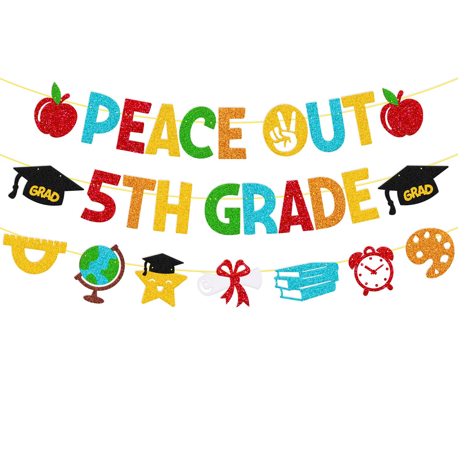 5th Grade Graduation Banner Peace Out 5th Grade Banner Next Stop Middle ...