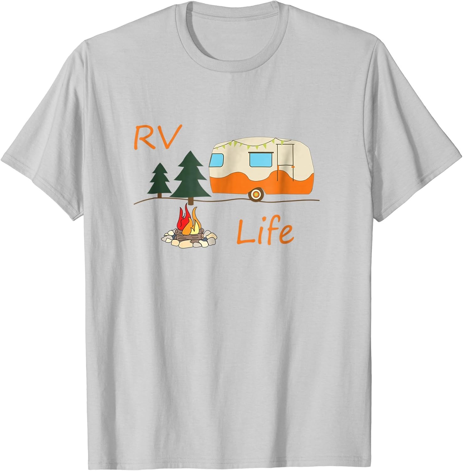 Amazon.com: RV Camping T-Shirt For RV Life / RV Camp Fire Road Travel ...