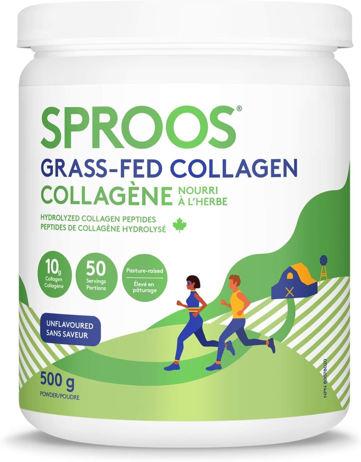 Premium Grass Fed Collagen Powder by SPROOS | Large 500g Tub | Pasture ...