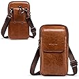 Amazon.com: Hengwin Genuine Leather Cell Phone Holster Wallet Case with ...