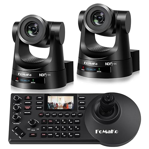 FoMaKo NDI PTZ Camera Bundle, AI Auto Tracking 20X Optical Zoom PoE ...