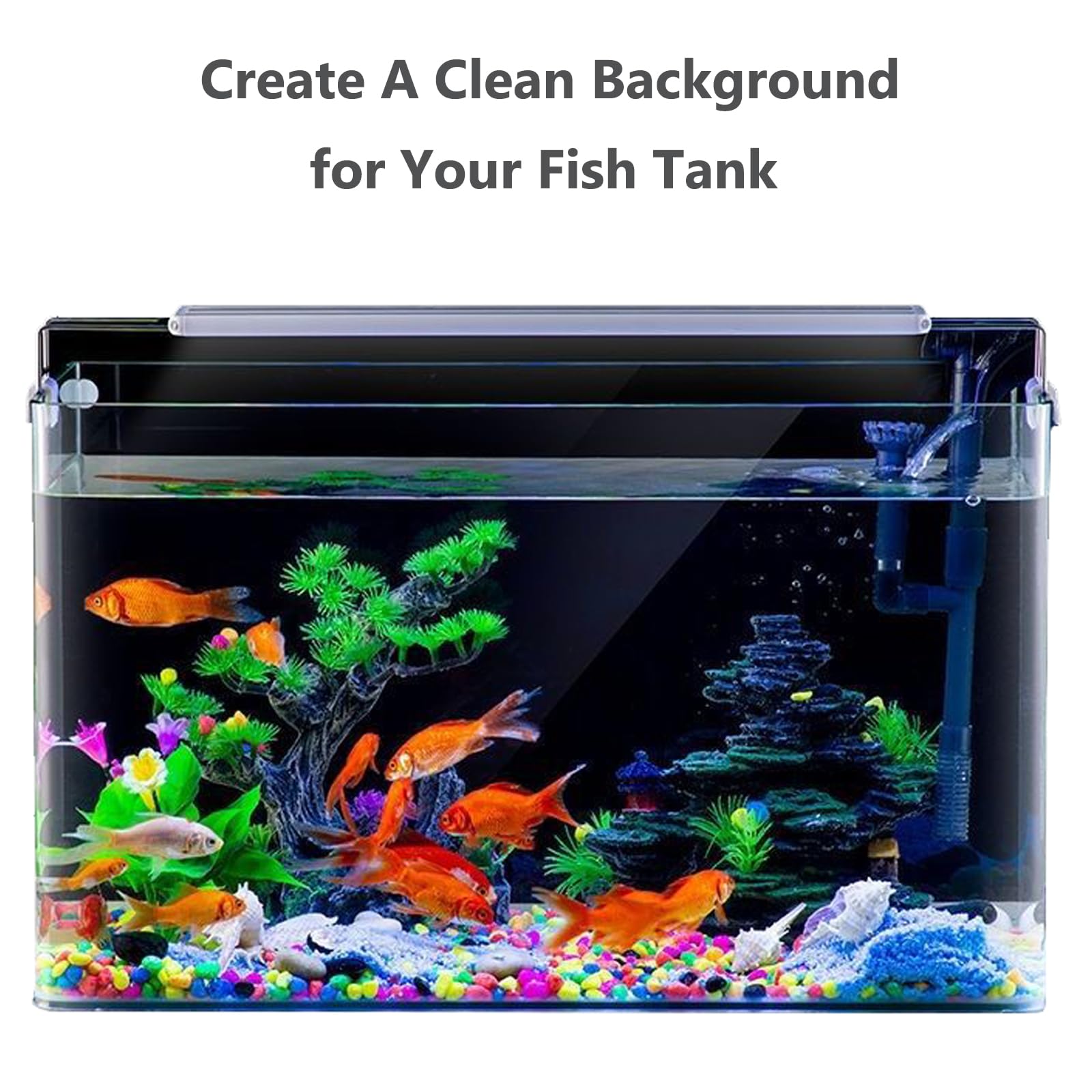 Mua Aquarium Background Static Cling Black Fish Tank Background ...