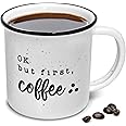Amazon.com: MAINEVENT Ok But First Coffee 11 Ounces Ceramic Coffee Mug ...