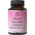Amazon.com: Biotin + Keratin + Marine Collagen + Hyaluronic Acid, 4-in-1 Hair Growth Vitamins ...