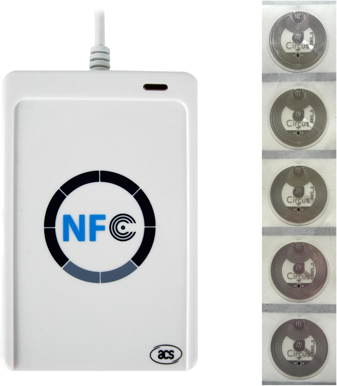 ACR122U Lector NFC + 5 Bonus Pegatinas NFC NXP NTAG213: Amazon.es ...
