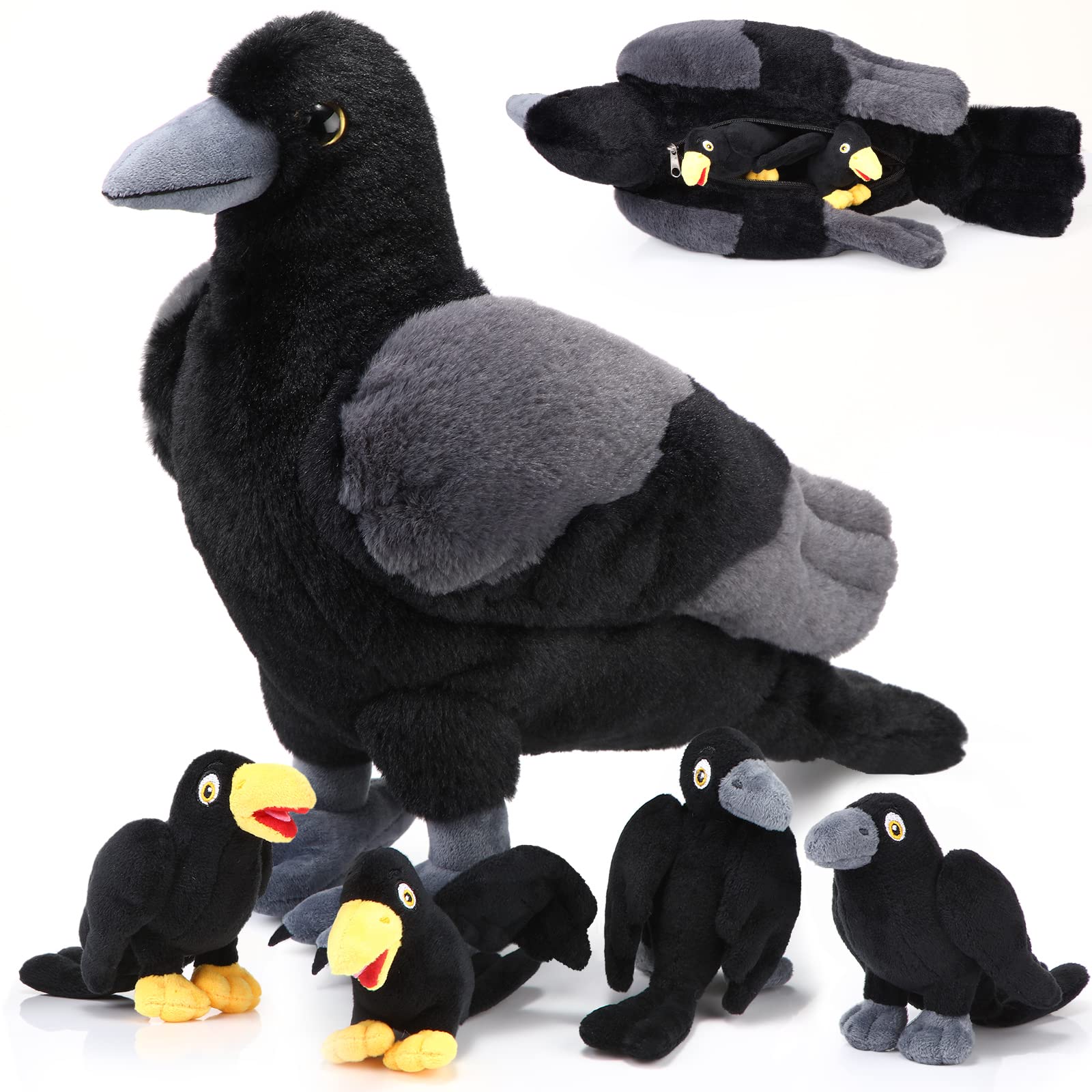 Mua HyDren 5 Pcs Plush Crow Stuffed Animal Black Bird Plush Toys 14 ...