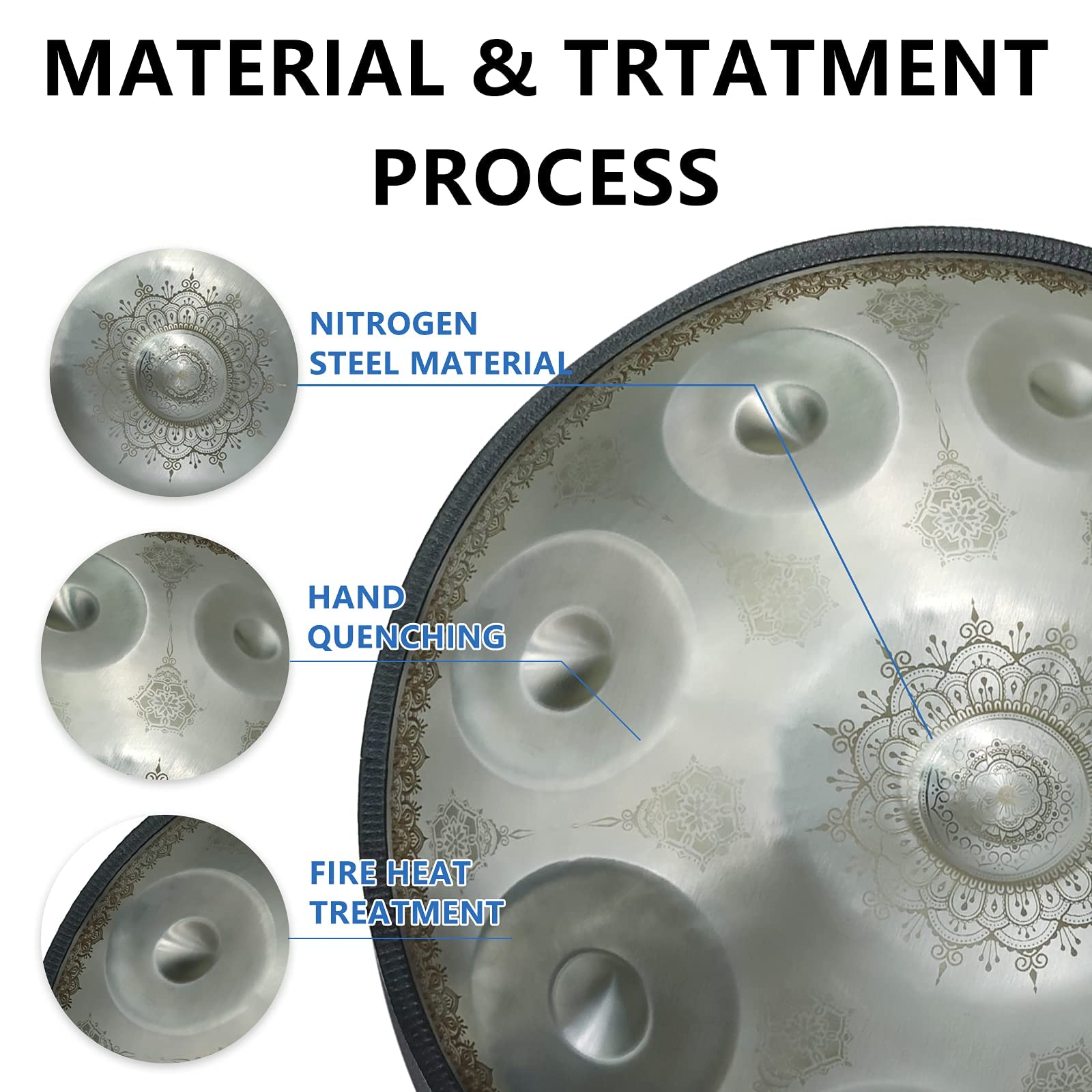 Mua REEKIO HANDPAN, Handpan Drum Instrument in D Minor 9 Notes 22 ...