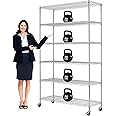 Amazon.com: 6-Tier Storage Shelf, Wire Shelving Unit NSF Certified Storage Rack 48" W x 18" D x ...