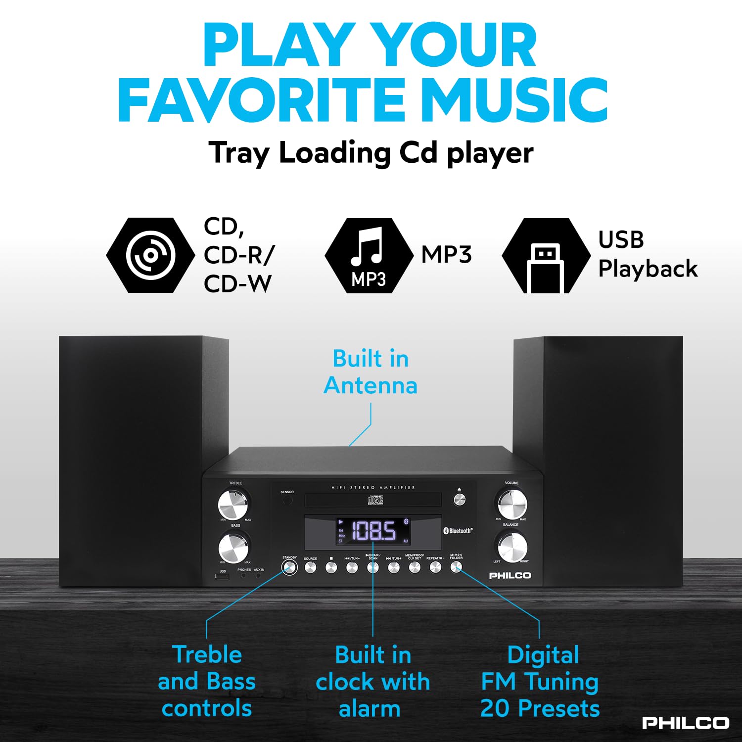 Mua Philco Executive Shelf System - All-in-One Bluetooth Home Stereo ...