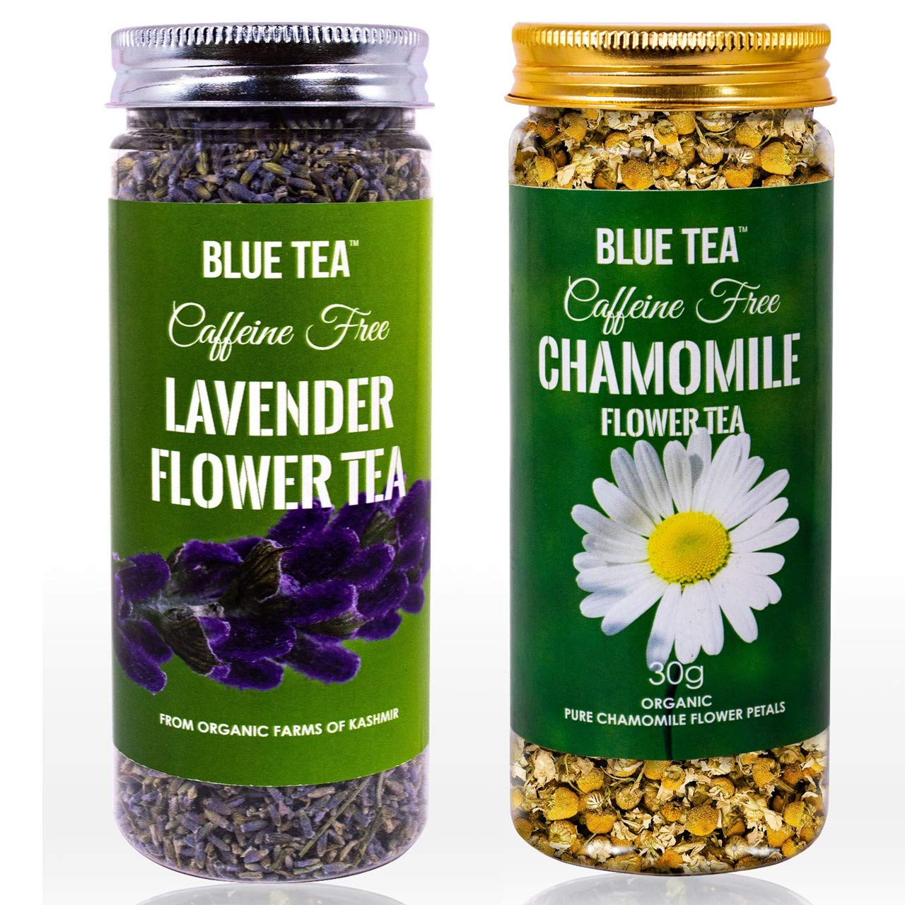 BLUE TEA - Chamomile Flower Tea - 30g & Lavender Flower Tea- 30g ...