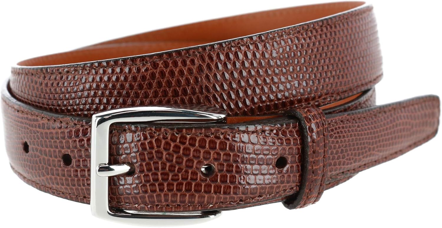 Trafalgar Men's Windsor 30mm Genuine Lizard Belt: Amazon.co.uk: Clothing