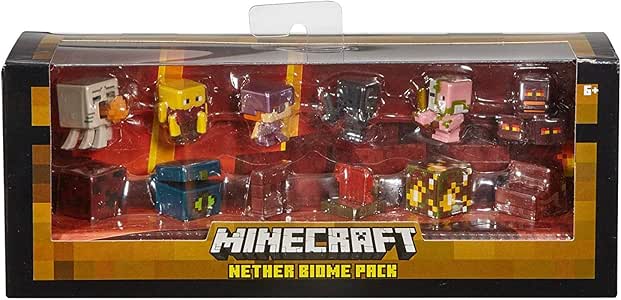 Amazon.com: Mattel Minecraft Nether Biome Pack Mini Figure Action ...