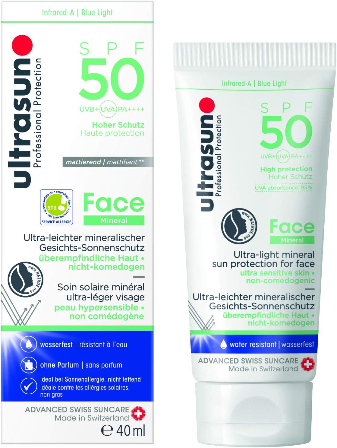 ultrasun SPF 50 Face Ultra Light Mineral Sunscreen Lotion, 40 ml ...