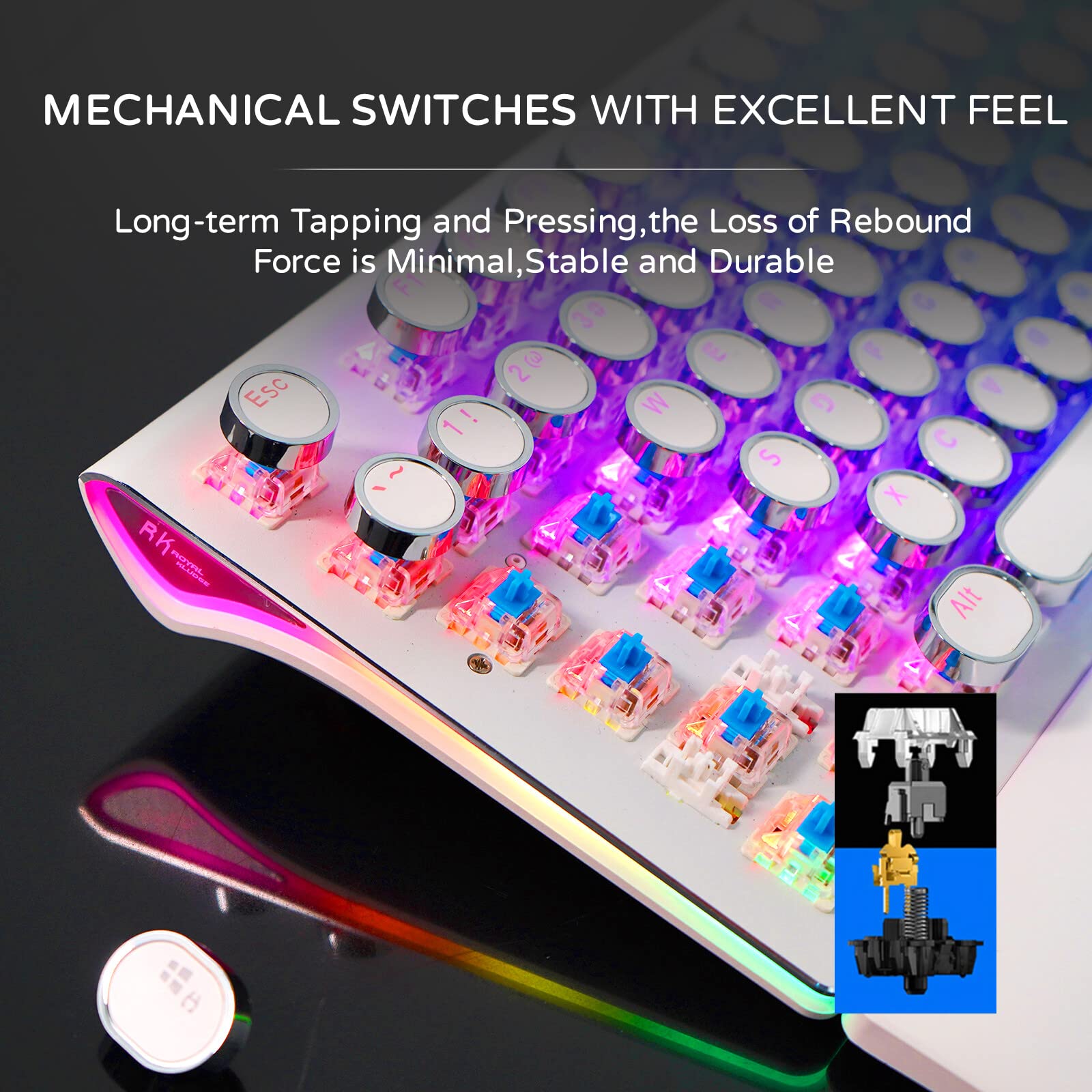 Mua RK ROYAL KLUDGE S108 Typewriter Style Retro Mechanical Gaming ...