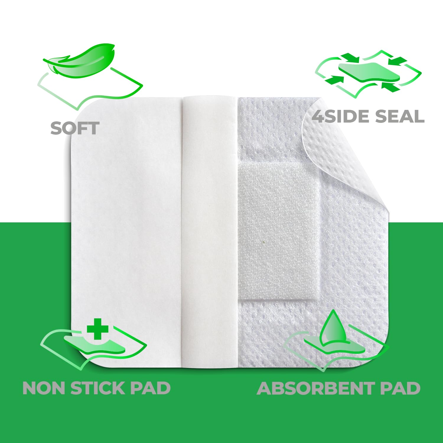 Mua Sterile Adhesive Bandages 4 x 4 Ultra Pore Soft - Highly Absorbent Gauze Dressing for First ...