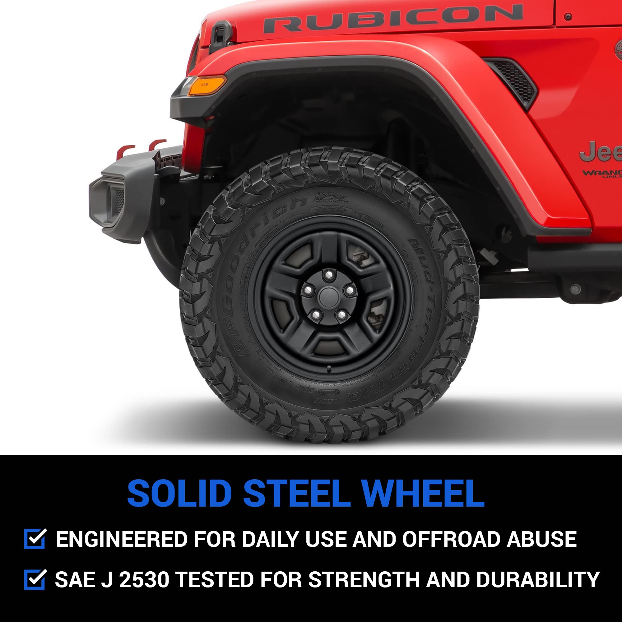 Mua TACTIK 5 Spoke Classic Solid Steel Wheel - 5x5 Bolt Pattern, 17x9 ...