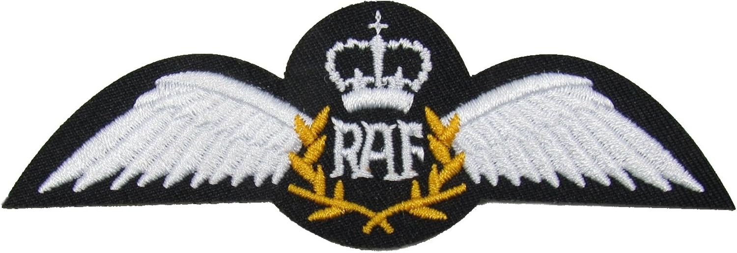 RAF Pilot Wings Iron or Sew On Embroidered Patch Badge Air Force ...