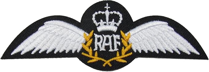 RAF Pilot Wings Iron or Sew On Embroidered Patch Badge Air Force ...