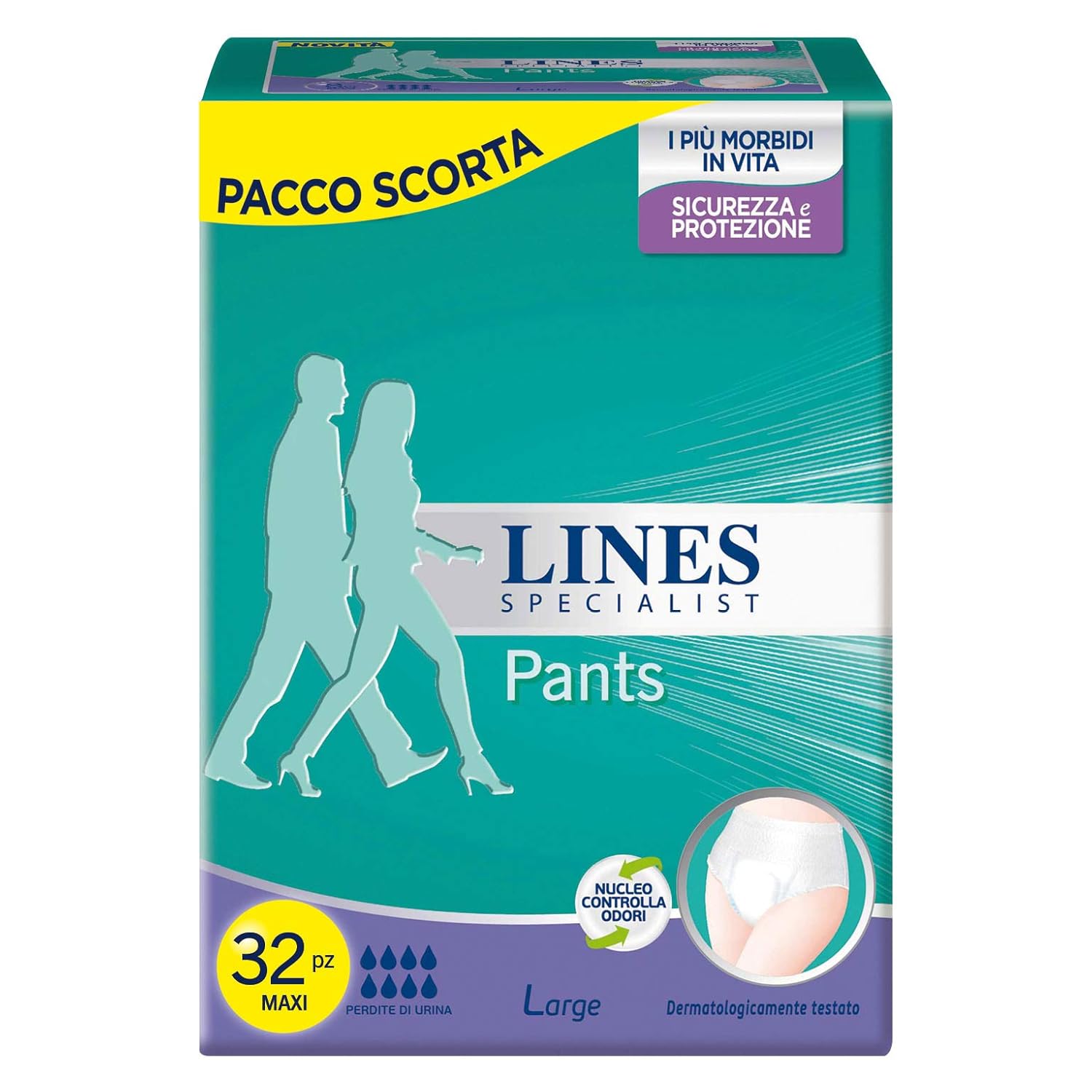 Lines Specialist Pants Maxi, 32 Assorbenti per Incontinenza Uomo e ...