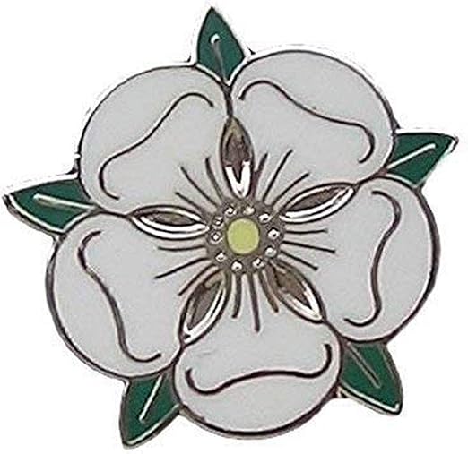White Rose Of York Yorkshire England Rose Alba Rose Argent Enamel Lapel ...