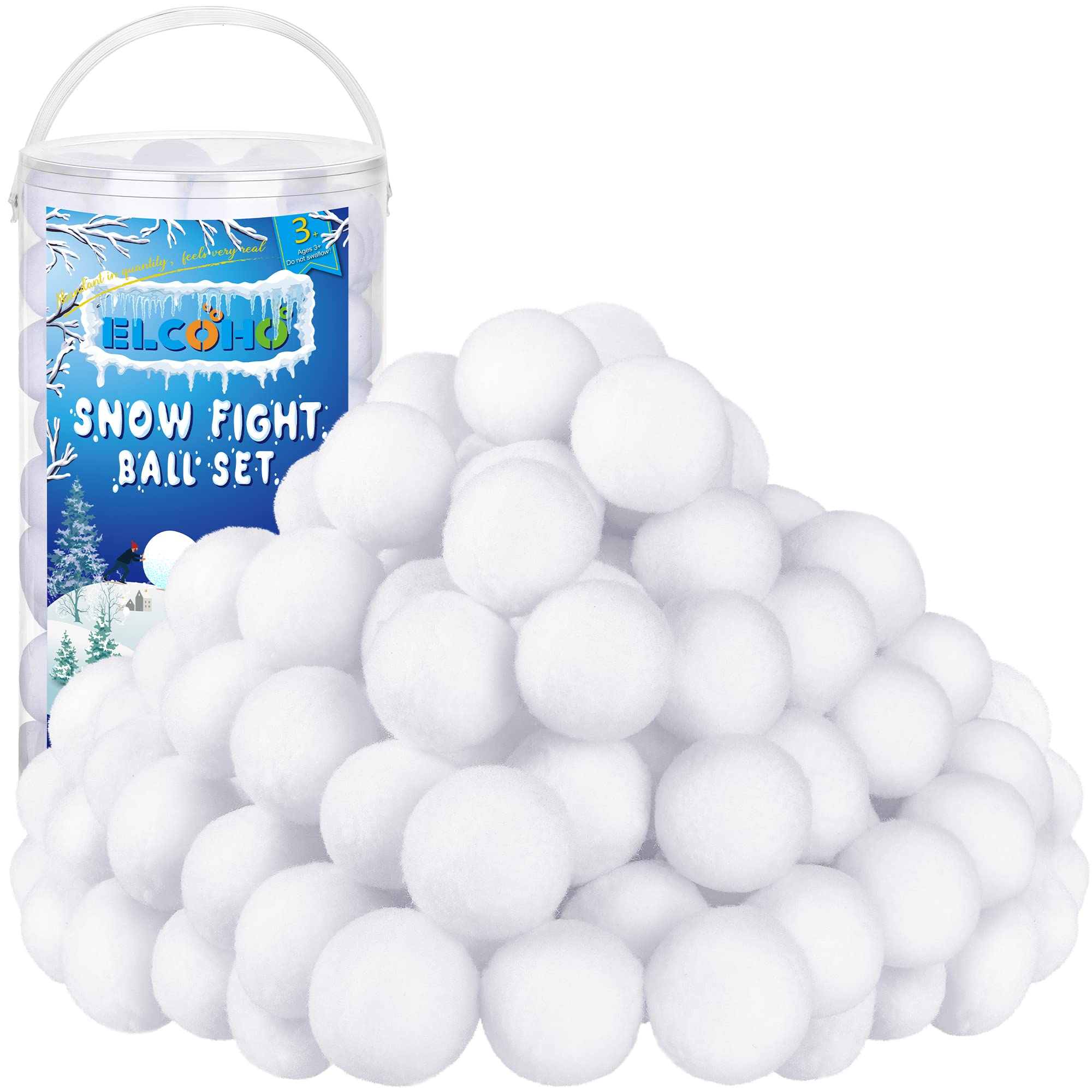 Mua ELCOHO 100 Pieces 2 Inch Fake Snow Fight Ball Artificial Snow Toss ...