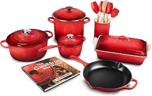 Amazon.com: Le Creuset 16-piece Cookware Set, Cerise (Cherry Red): Home ...