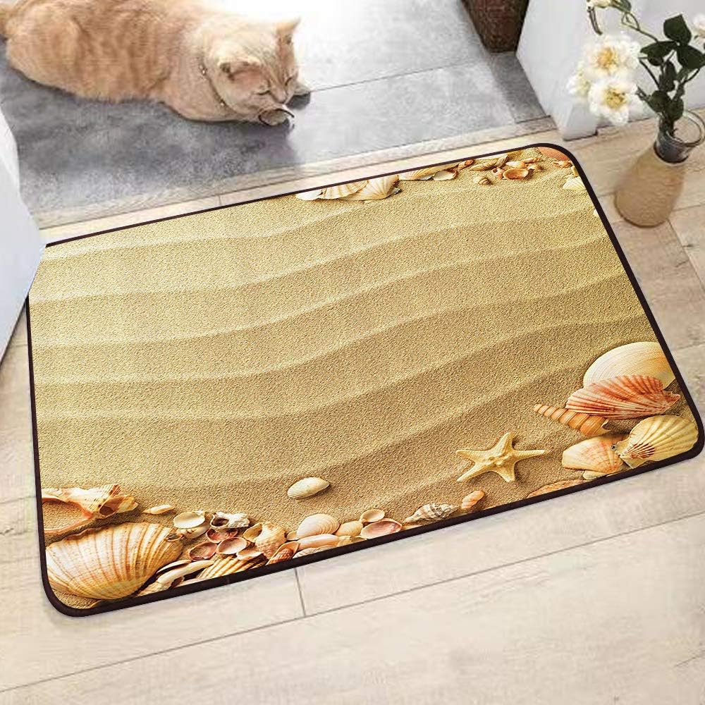 Bath Mat , Microfiber Soft Bath Rug，Beige,Nautical Beach Tropical ...