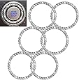 Amazon.com: HX Online 6 Pcs Car Crystal Rhinestone Ring, Bling Silver ...