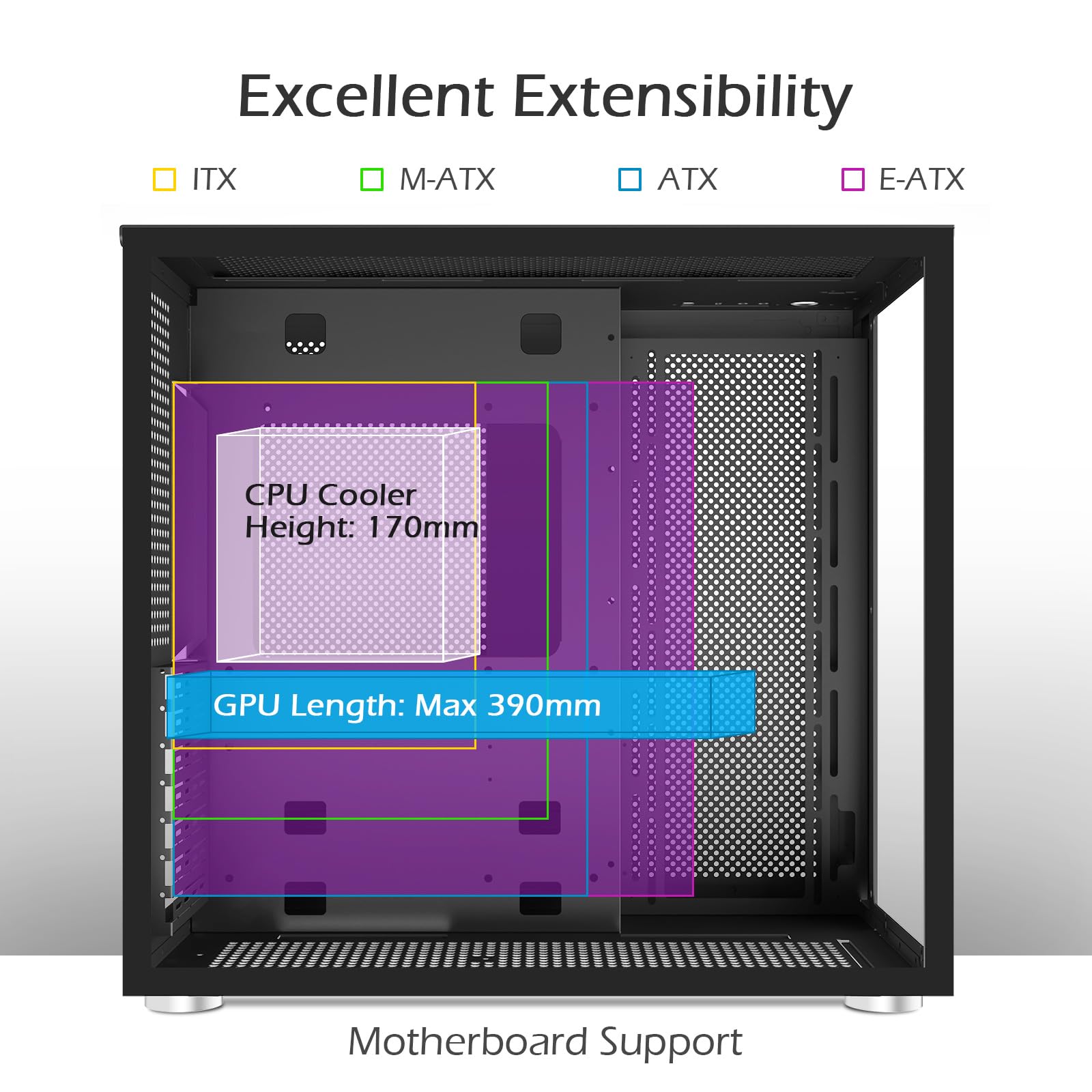 Mua Mid tower gaming pc case, P07 ATX computer chassis with dual ...