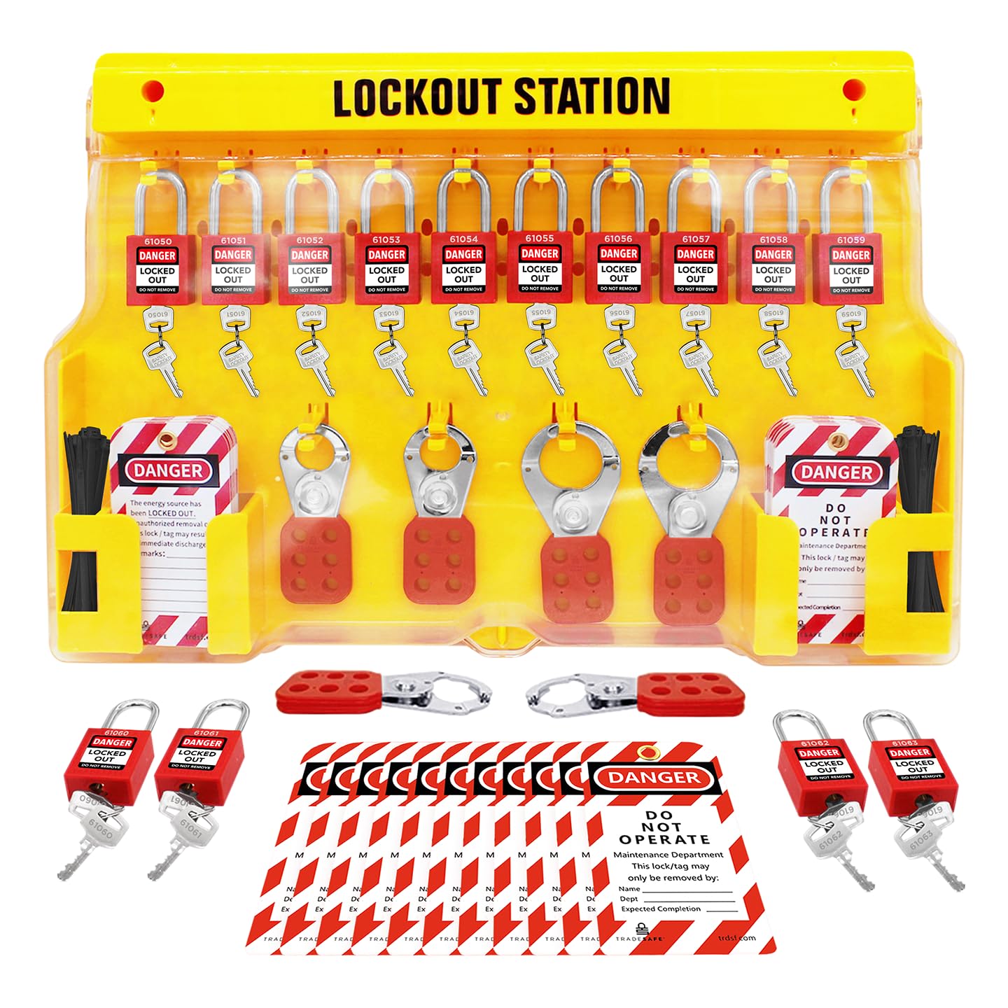 Mua TRADESAFE Lockout Tagout Station with Loto Devices - 14 Pack Safety Lock Set, 6 Hasps, 40 Do ...