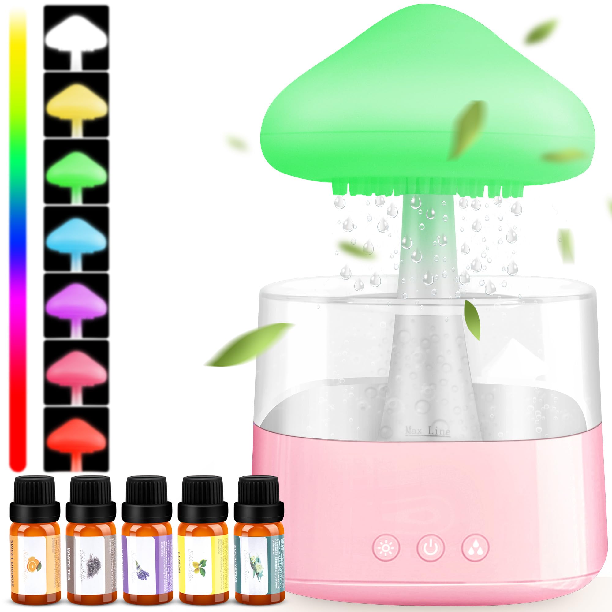 Rain Cloud Humidifier Water Drip, Mushroom Rain Cloud Diffuser, Raining ...