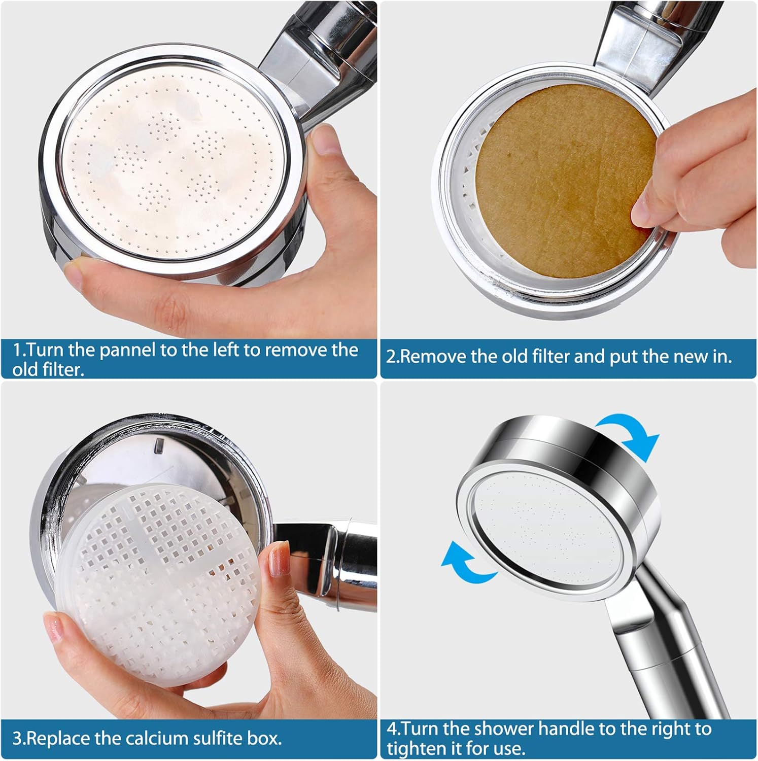 Elegear Shower Head Filter 3 PP Cotton Filters 1 Pack of Calcium ...