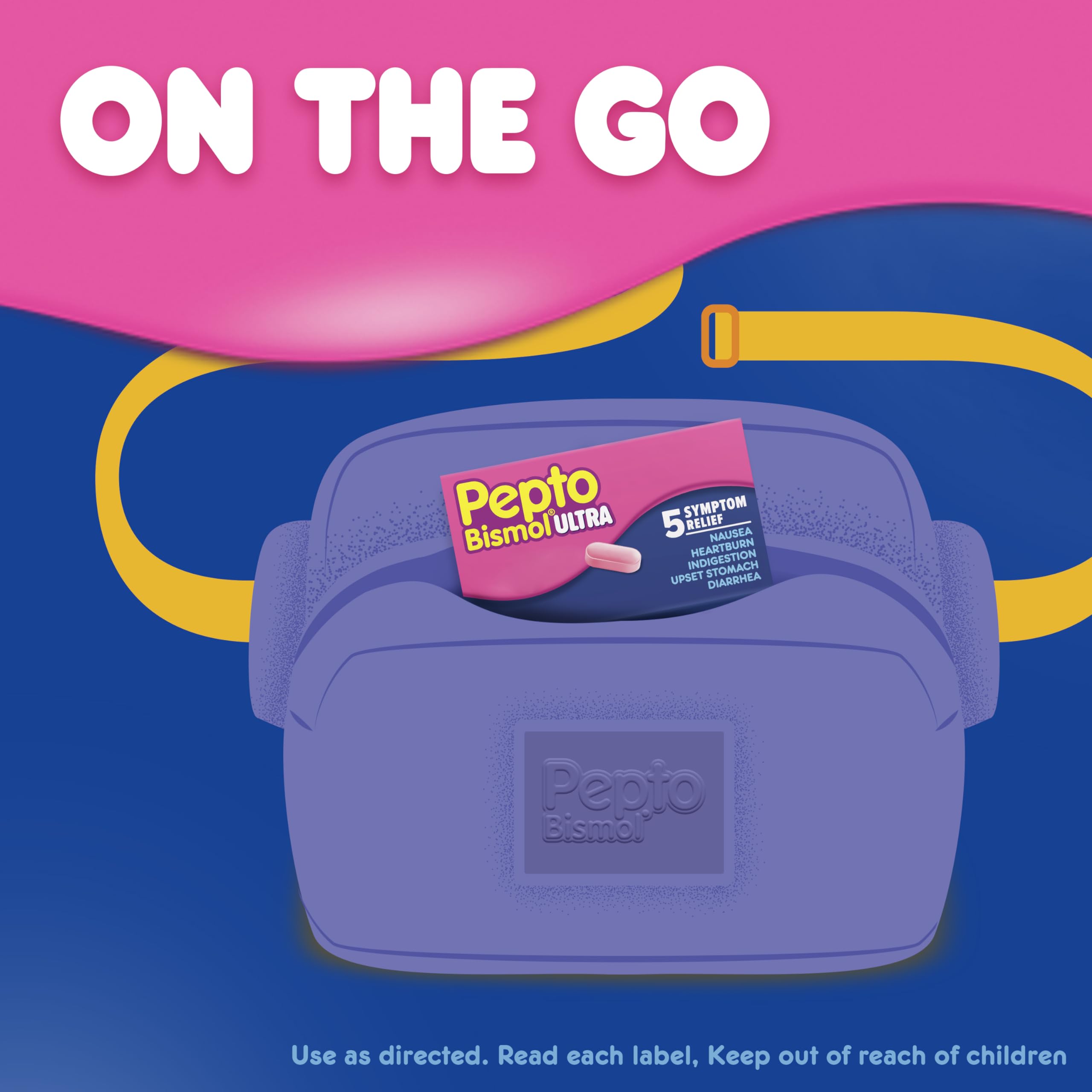 Pepto Bismol Caplets Ultra for Nausea, Heartburn, Indigestion, Upset ...