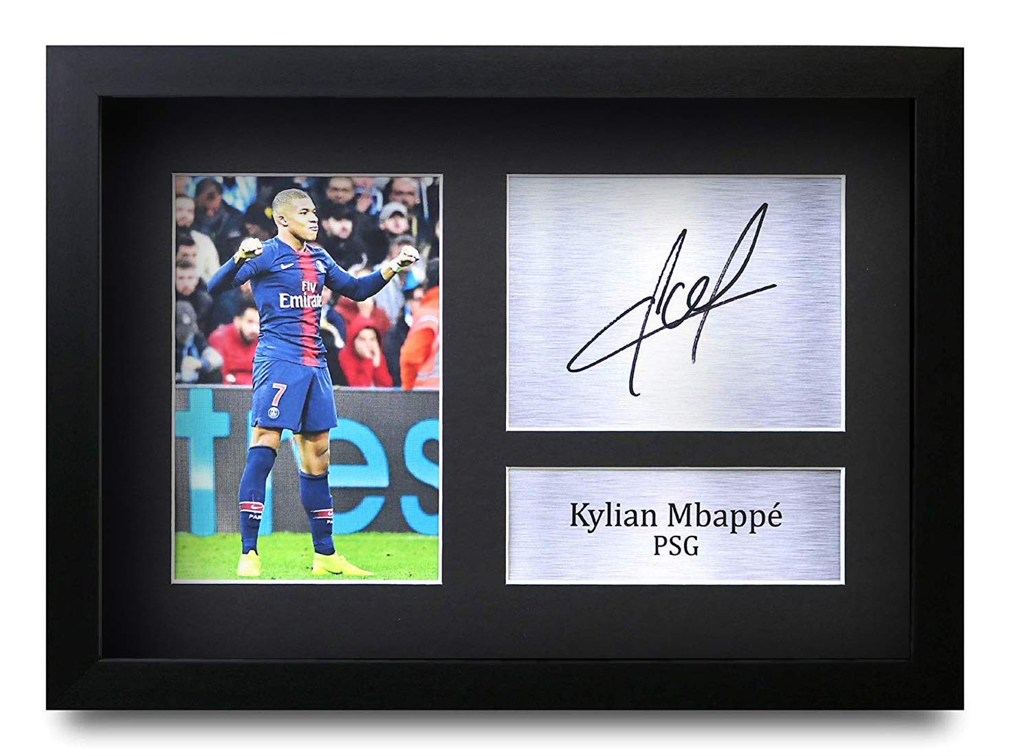 HWC Trading FR Kylian Mbappe Gift Signed FRAMED A4 Printed Autograph ...