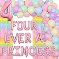 Amazon.com: kreat4joy Four Ever a Princess Birthday Decorations ...