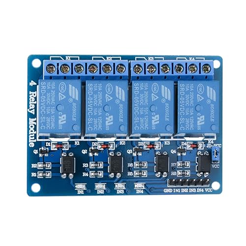 ELEGOO 4 Channel DC 5V Relay Module with Optocoupler Compatible with Arduino UNO R3 MEGA 2560 ...