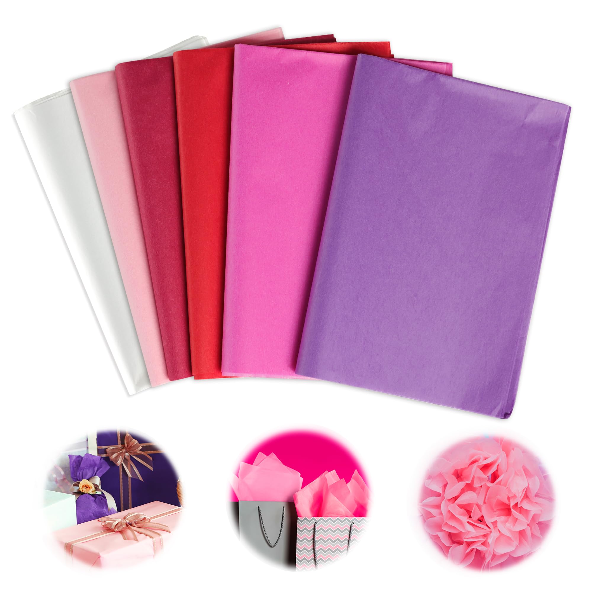 PINWATT 120 Sheets Colored Tissue Paper for Gift Bags - 20"X20 ...